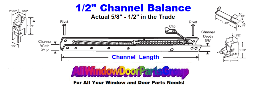 Window Channel Balances | All Sizes, All Types and All Stampings ...