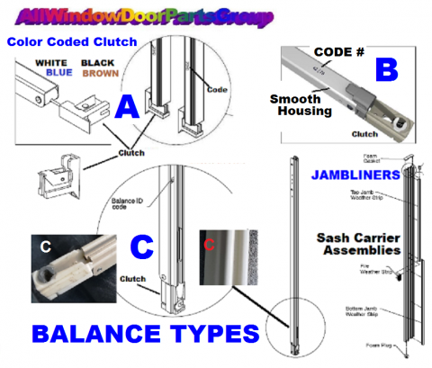Weathershield Double Hung Balance | Replacement Parts | 17" 22" Length ...