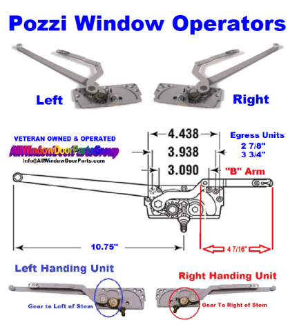 Pozzi Casement Window Parts | Crank Operator Old Style | BiltBest ...